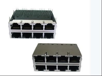 China Vertical SMT RJ45 Jack Connector 8p8c 1xN 2xN Port 1000Base-T PCB Mount for sale