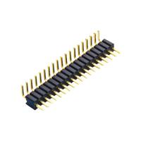 China 2.54mm Dual Row Right Angle Pin Header Board Spacer PA9T 30% GF Black Connector for sale