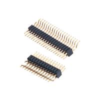 China 2.54mm Dual Row Right Angle Pin Header Board Spacer PA9T 30% GF Black Connector for sale