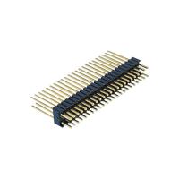 China 2.54mm Dual Row Straight Pin Header Board Spacer Black 2-80 Pin Connector for sale