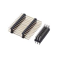 China 2.54mm Dual Row Straight Pin Header Board Spacer Black 2-80 Pin Connector for sale