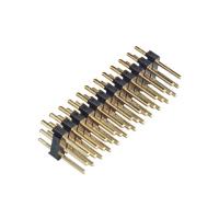 China 2.54mm Dual Row Straight Pin Header Board Spacer Black 2-80 Pin Connector for sale