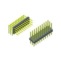 China PBT PA6T 2.54mm Pitch 90 Degree Pin Header Board to Board Connector 3A for sale