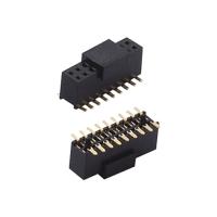 China 1.27mm Pitch Dual Row SMT Female Header Black Waterproof H2.0 Connector for sale