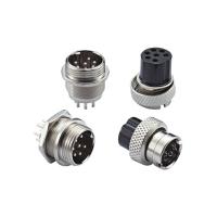China M12 4 Pin Male Board Mount Aviation Connector Waterproof IP67 5A 1500V for sale