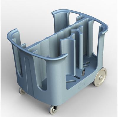 China Adjustable Dish Cart 1050x805x815mm Holds 240-300 Plates Rotomolded PE for sale