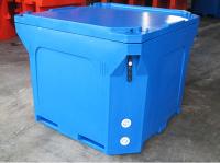 China 800L Insulated Fish Container PE Rotomolded with PU Foam Insulation 1480x1145x1015mm for sale