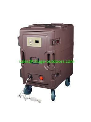 China Durable Brown Electric 116Litre Front Loading Insulated Food Pan Cart for sale