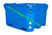 China Rotomolded 600Liter Blue Insulated Fish Container Seafood Processing Insulated Container for sale