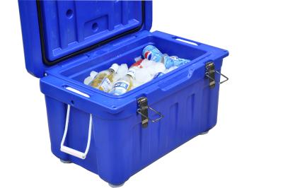 China 34L Blue Plastic Cooler Box 645x400x410mm for Fishing Camping Hunting for sale