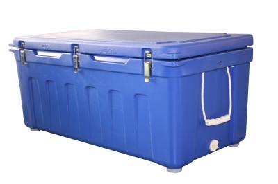 China 120L Blue Plastic Cooler Box for Fishing Camping Hunting Insulated Ice Chest for sale