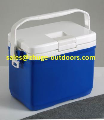 China Portable 13 Liter EPS Insulation Blue Plastic Ice Cooler Box for sale