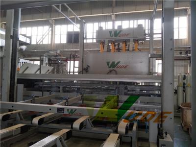 China Melamine Short Cycle Furniture Laminating Line Two Sides With Temperature Control for sale