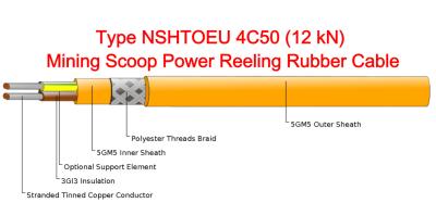 China Type NSHTÖU 4C50(12 kN) Mining Scoop Power Reeling Rubber Cable for sale