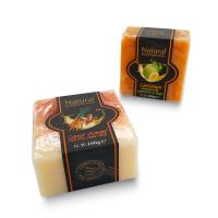China ISO Handmade Bath Soap Cantaloupe And Carrot Almond Nutrition Tender Soap for sale