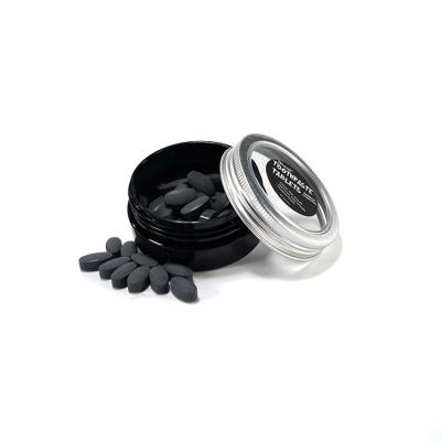 China Toothpaste Tablets have stock/ Bulk plastic BOX package The oval Activated Bamboo Charcoal toothpaste tablets for sale