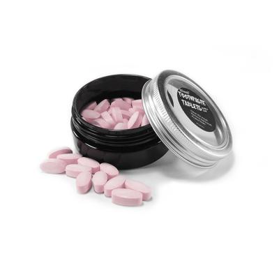 China ECO Toothpaste tablets Whitening Teeth stockChewable tablet /plastic box package/ Bubble gum flavor toothpaste tablets for sale