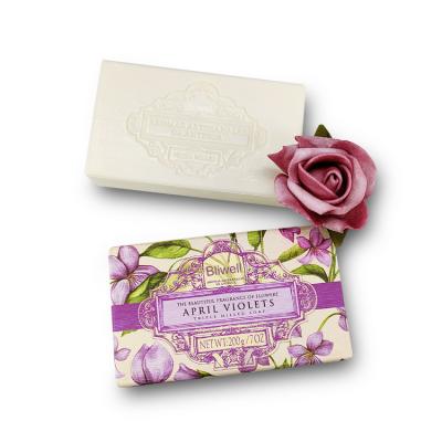 China OEM Natural handmade soap with April violetsa delicate fragrance Plant extracts exfoliate can condition skin for sale