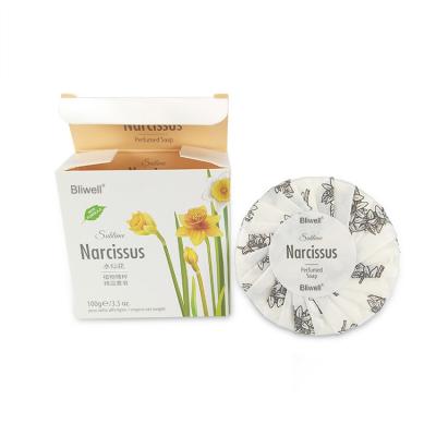 China 100g Narcissus flowers handmade soap Natural Plant Extract Whitening, moisturize the skin Face soap Toilet soap for sale