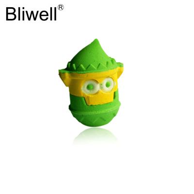 China 100% Pure Aroma Essential Oils Natural bath Fizzy Green elf Rich foam bath bomb OEM custom for sale