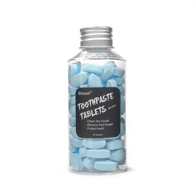China Sea Salt Teeth Whitening Tablets , Plastic Free Toothpaste Tablets For Adult for sale