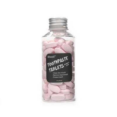 China Travel Teeth Whitening Tablets , Bubble Gum Toothpaste Tablets for sale