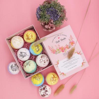China 6pcs /box Natural organic bath bombs with Natural Dry Flower Gentle and safe ingredients Fizzy Spa CBD bath bombs set for sale