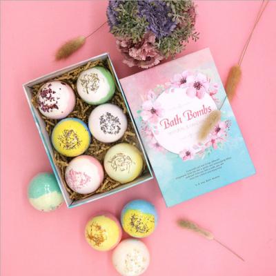 China Wholesale Gift Set 60g*6Pcs OEM Private Label Handcraft Natural Organic Bubble Vegan Rainbow cbd Spa Bath Bombs for sale