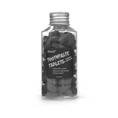China Black Bamboo Charcoal Remove Stains Vegan Toothpaste Tablets for sale