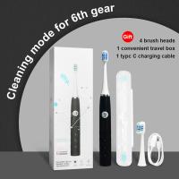 China OEM Smart Electric Sonic Cleaning Wholesale Rechargeable Optional brush head Toothbrush Stocks With 6 Modes for sale