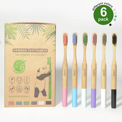 China Biodegradable bamboo charcoal toothbrush family Set*6pcs OEM for sale