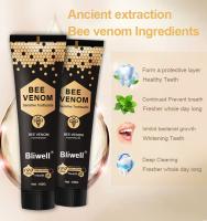 China 100% Pure natural bee venom whitening toothpaste 100g manufacturer odor removal,pain relief, freshen the mouth for sale
