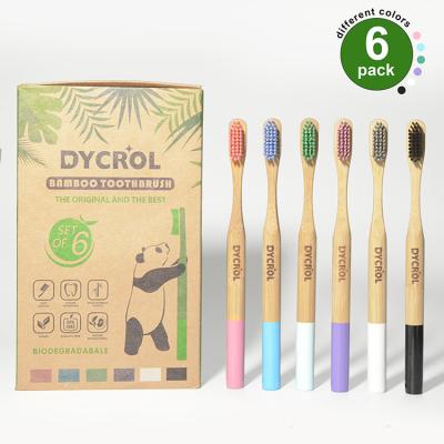 China Bamboo Soft Bristles Toothbrushes Pack Natural Charcoal Biodegradable for sale