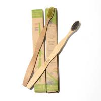 China 2021 Green Friendly Plastic Fress Natural Recyclable Charcoal Infused Bamboo Toothbrush for sale