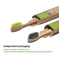 China 2021 Green Friendly Plastic Fress Natural Recyclable Charcoal Infused Bamboo Toothbrush for sale