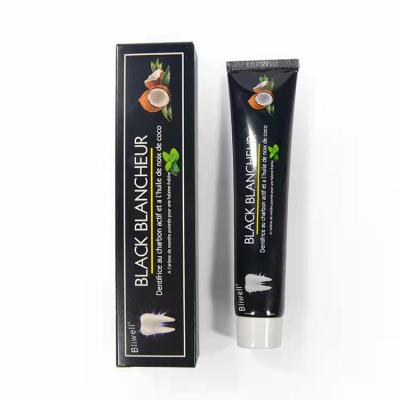 China Chinese manufacturer wholesale Natural organic Activated carbon coconut Black charcoal teeth whitening mint toothpaste for sale