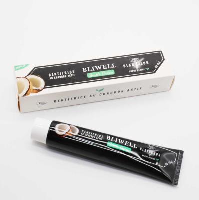 China 100% Natural Activated Charcoal Coconut Oil Teeth Whitening Toothpaste Removing Stains Mint Flavor Freshen Breath for sale