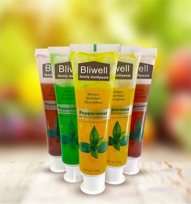 China Organic Teeth Whitening Gel Toothpaste Family Fruit Flavors For Basic Cleaning for sale