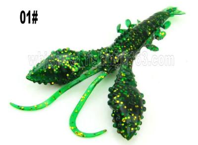 China New  best sale 9.5cm/8g  5 kinds colors artifical soft shrimp fishing lure for sale