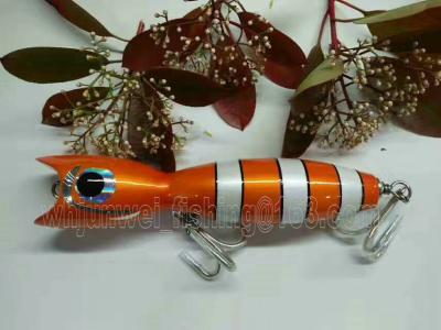 China new 20cm/110g best sale wooden popper fishing hard lure popper bait/saltwater/trolling lure for sale