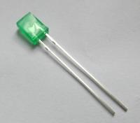 China Rectangular Pure Green LED Water Clear high brigntness 2000 mcd Without Flange Type for sale