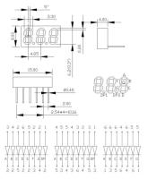 China 6 Pin Triple 3 Digit 7 Segment Led Display Miniature Digital Tube Panels 0.25 Inch for sale
