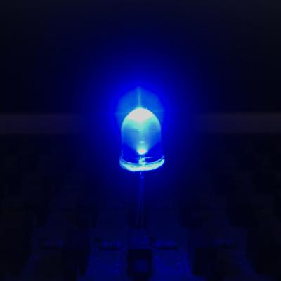 China Blue Color 8mm Round Indicator LED With Flange , 20 Deg Viewing Angle for sale