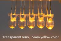 China 5mm Round Flange Type Ultra Yellow Indicator LED Water Clear Lens 20 Deg for sale
