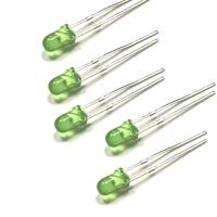 China 3mm Round Standard T-1 Type Yellow Green LED, Lens Color is Green Diffused for sale