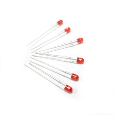 China 30 Deg DIP 3mm Round LED Indicator 660nm Red Light Emitting Diode for sale