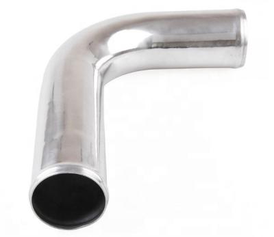 China Polished and End Reaming Processing Technic 90 Degree Universal Aluminum Bend Elbow Exhaust Pipe with Clamp Connection for sale