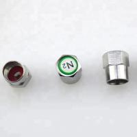 China Replace/Repair Purpose Green N2 Nitrogen Logo Seal Chrome-Plated Tire Valve Stem Caps for Universal Car Fitment for sale