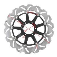 China 6 Mounting Holes 296MM Stainless Steel Motorcycle Floating Brake Disc Rotor for Honda CBR F 600 Crossrunner 800 VFR 800 for sale