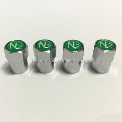 China Universal Car Black N2 Nitrogen Logo Seal Chrome-Plated Brass Tire Valve Stem Caps for Optimal Fuel Efficiency and Safety for sale